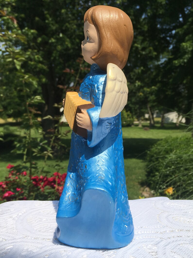 Vintage, Handpainted, Ceramic Statue of Angel Singing With Accordion - Etsy