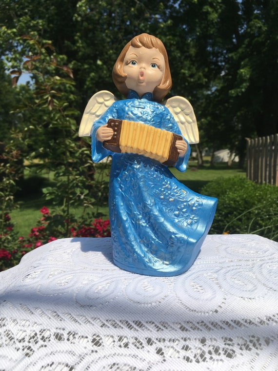 Vintage Handpainted Ceramic Statue of Angel Singing With - Etsy