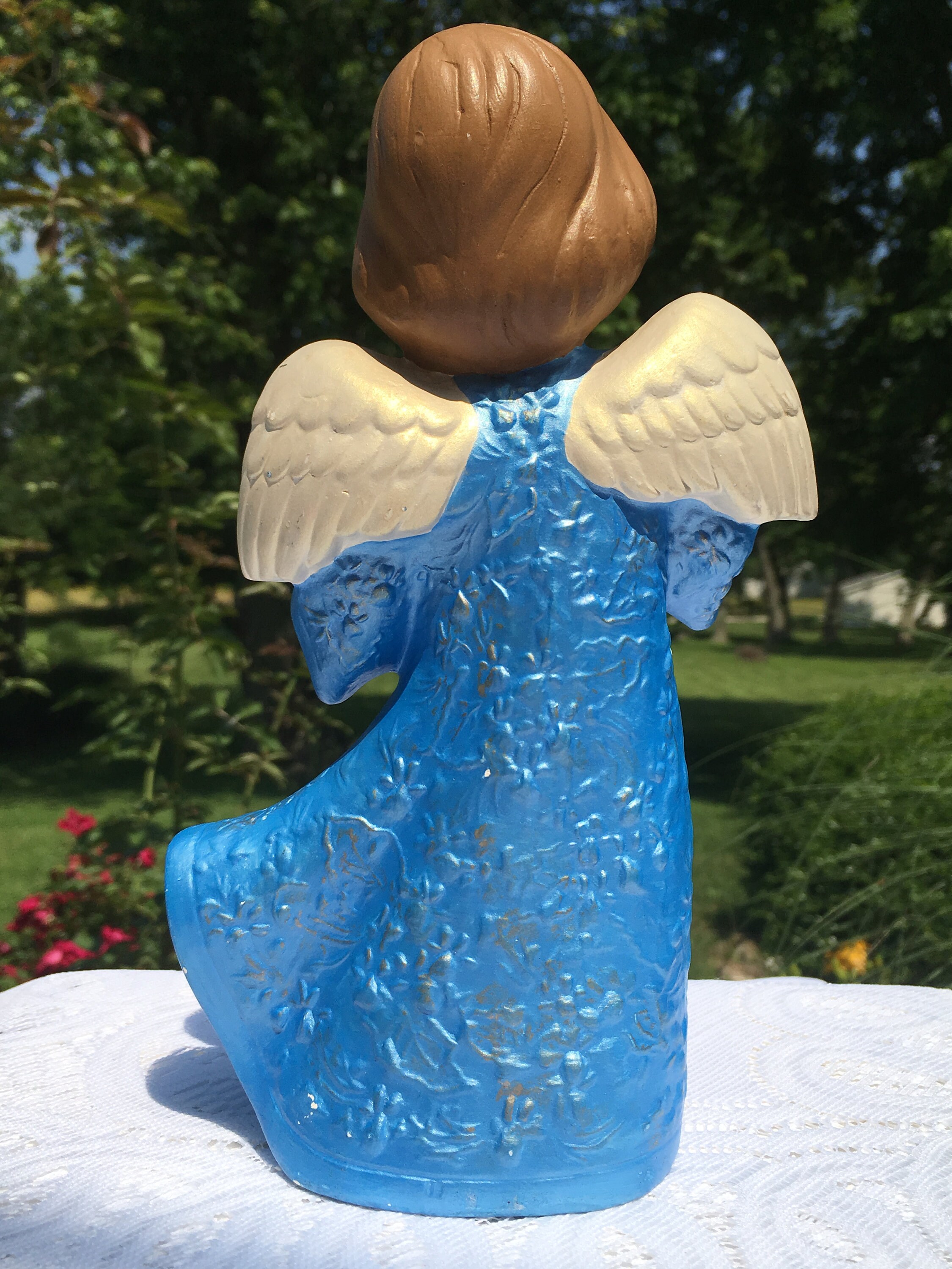 Vintage, Handpainted, Ceramic Statue of Angel Singing With Accordion - Etsy