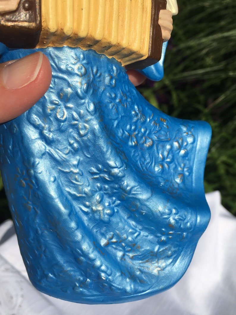 Vintage, Handpainted, Ceramic Statue of Angel Singing With Accordion - Etsy