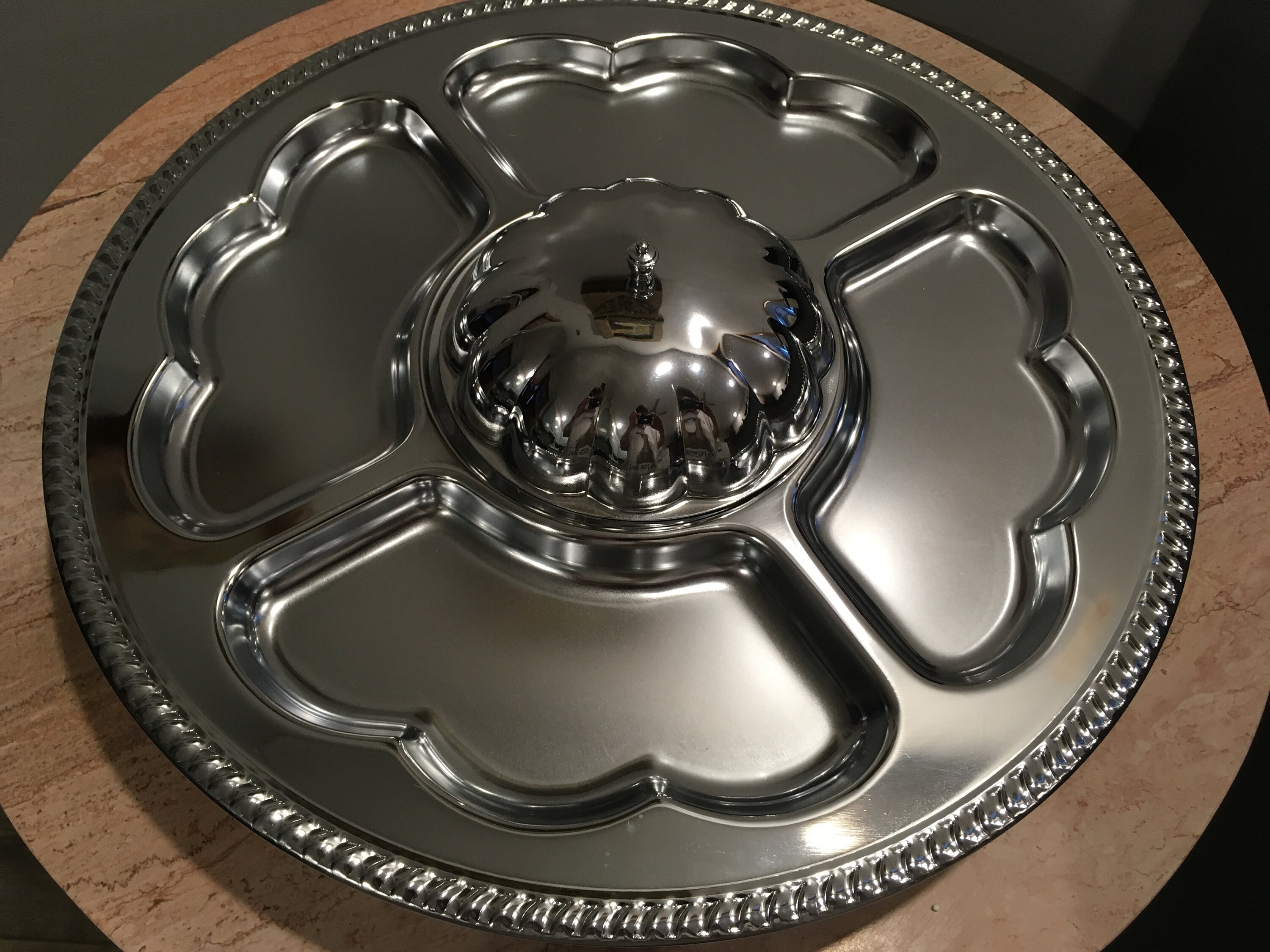 Hellerware Chromium and Crystal Lazy Susan Serving Tray With - Etsy