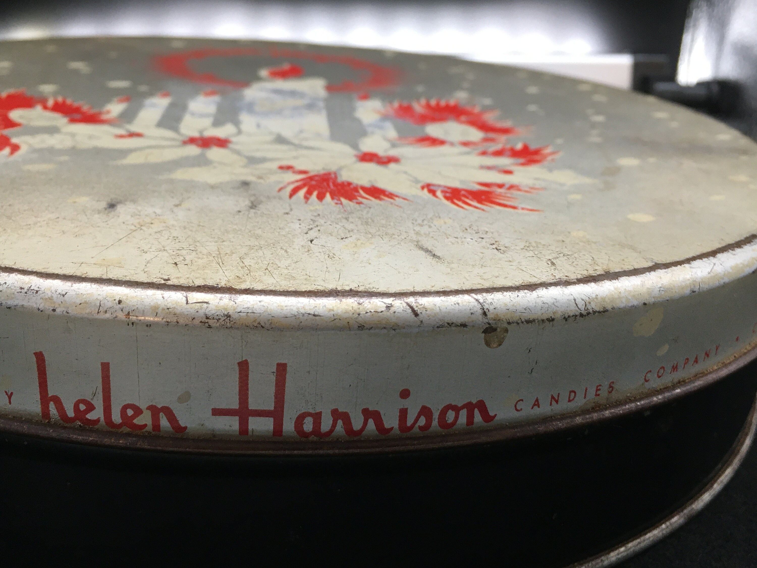 Vintage Helen Harrison Candies Company Round Christmas Tin | Etsy