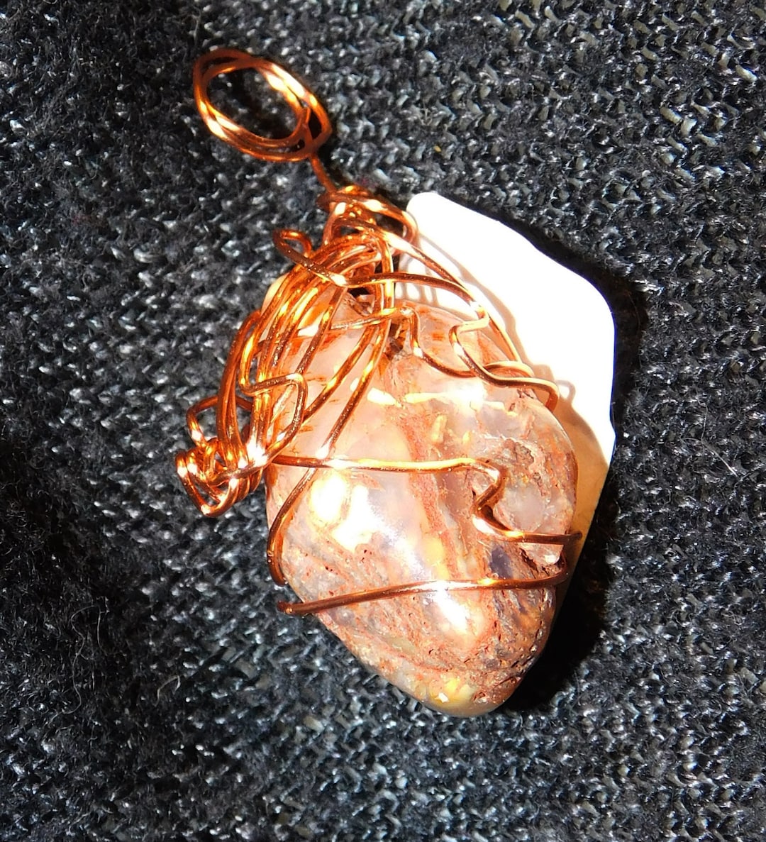 Prairie Agate Wire-wrapped Pendant - Etsy