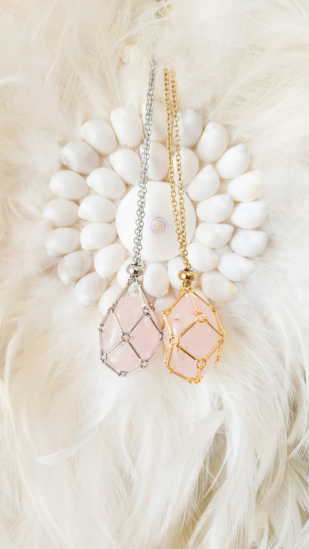 Interchangeable Crystal Necklace - Gold and Silver - Etsy