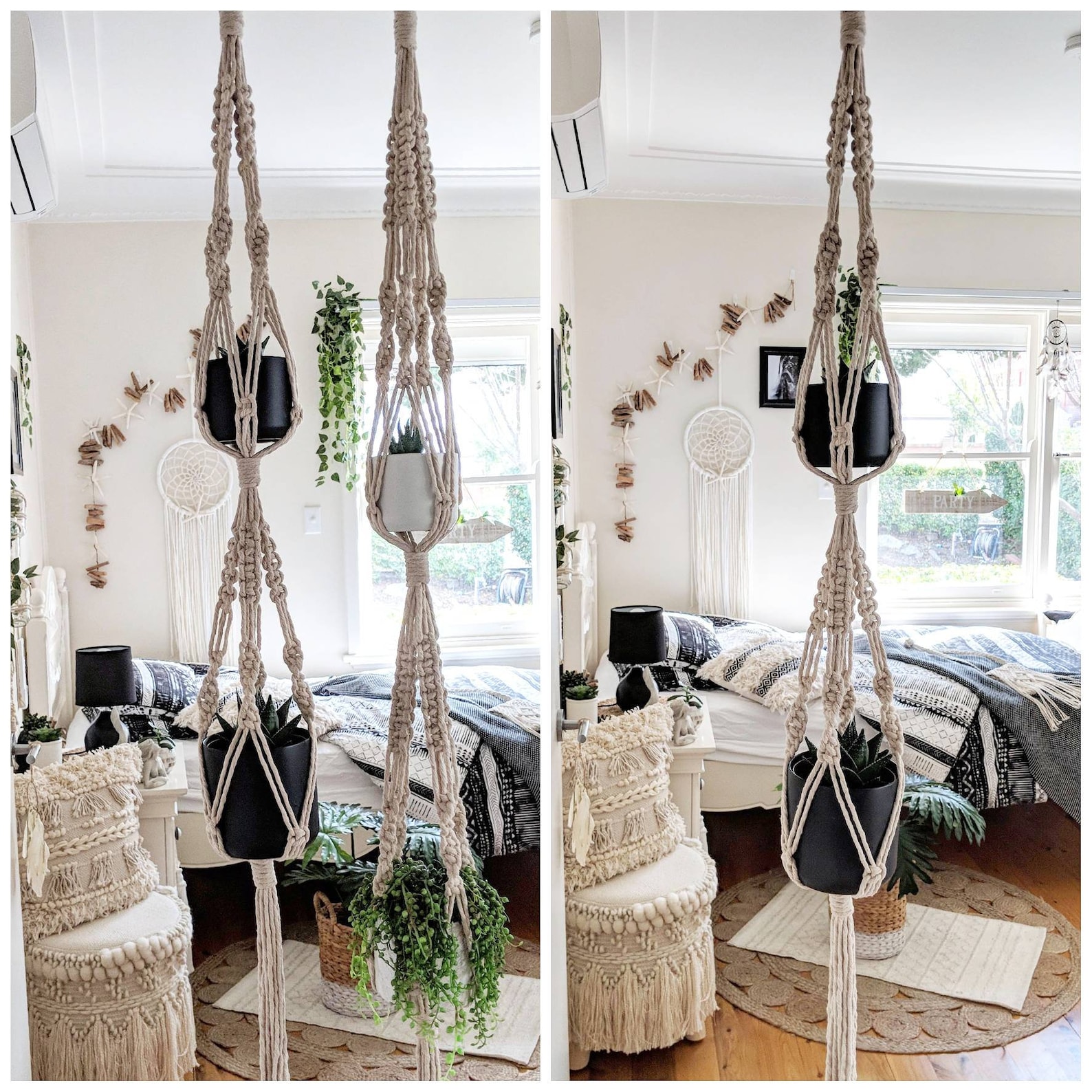 Macrame Plant Hanger/ Double Macrame Plant Hanger / Double | Etsy