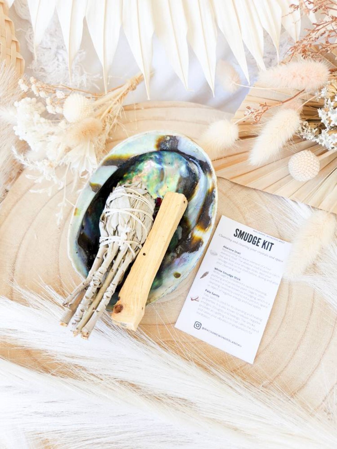 Smudge Kit / Smudging Tools / Abalone Shell / Sage /palo Santo / Smudge ...