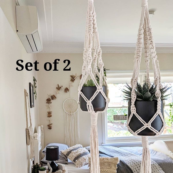 Macrame Plant Hanger Set - Etsy