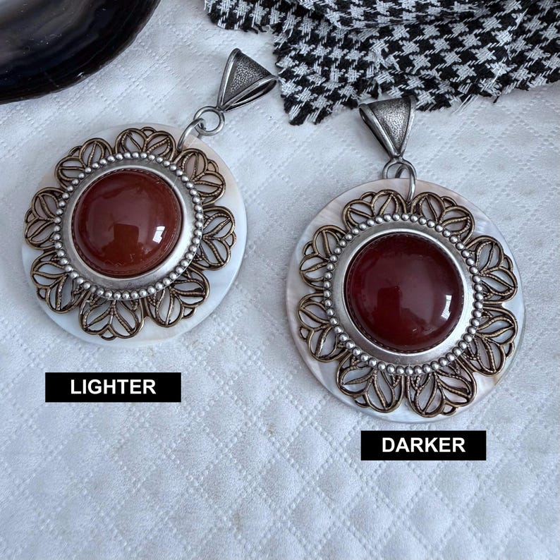 Carnelian 40mm Round Handmade Pendant: Unique Gemstone Jewellery - Etsy ...