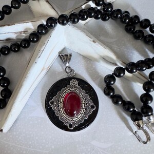 Red and Black Victorian Vintage Handmade Pendant/australian Seller ...