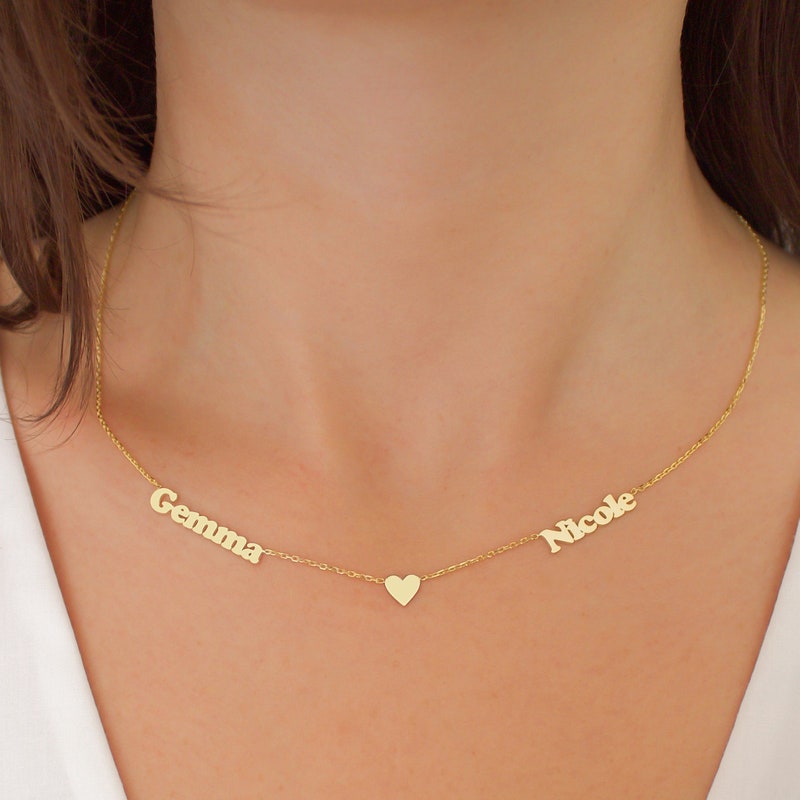 Two Name Necklace - Etsy