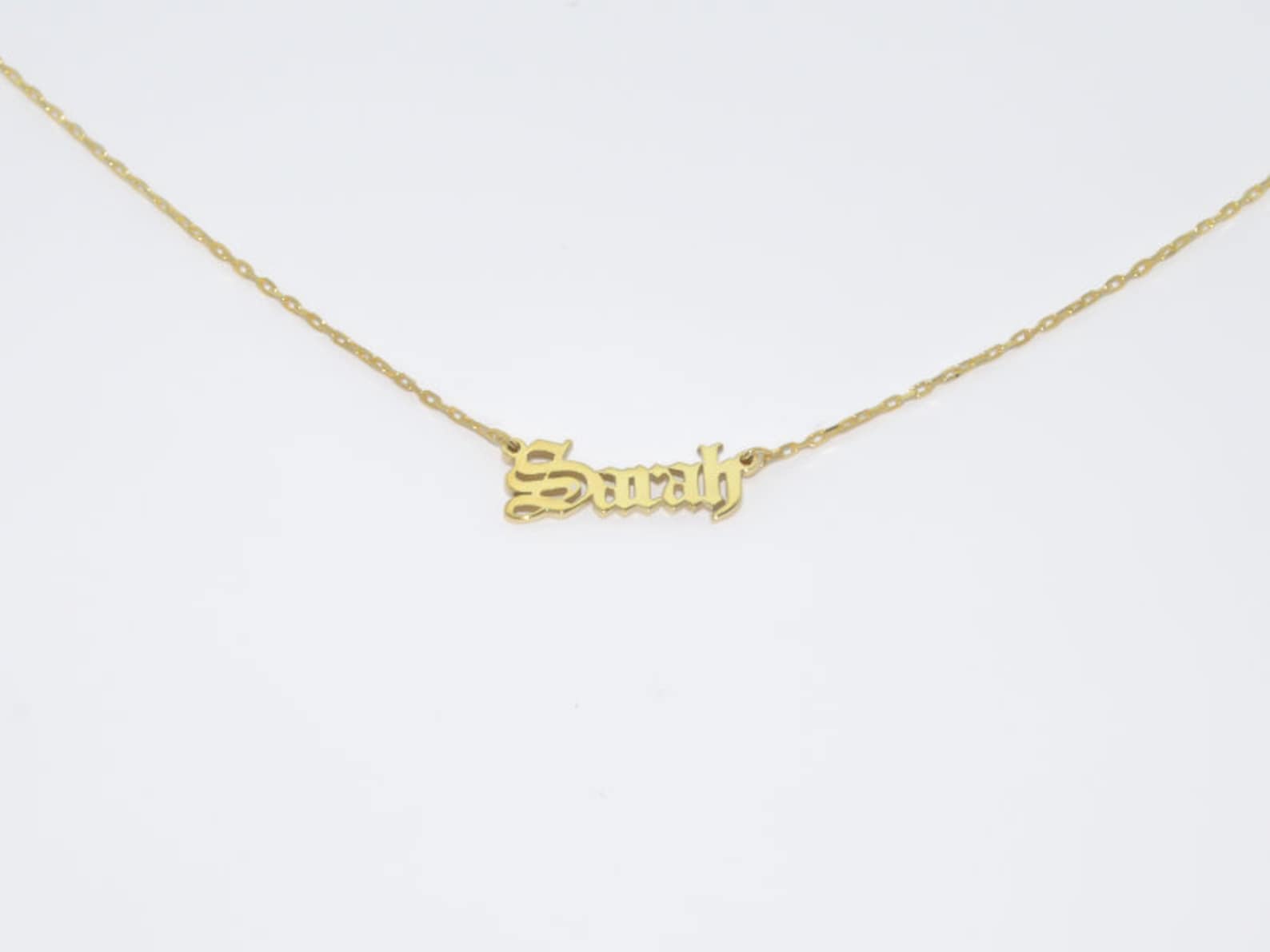 14k Solid Gold Name Necklace name Necklace Gold Name - Etsy