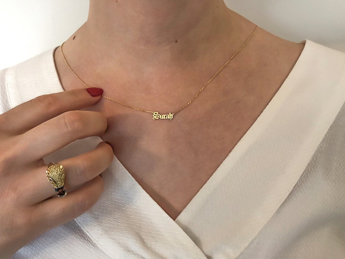 Tiny Name Necklace Dainty Name Necklace Mini Name Necklace - Etsy