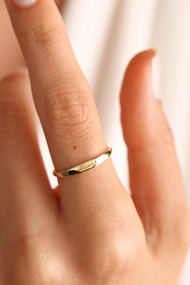 14k Solid Gold Name Ring Name Ring Customize Ring - Etsy