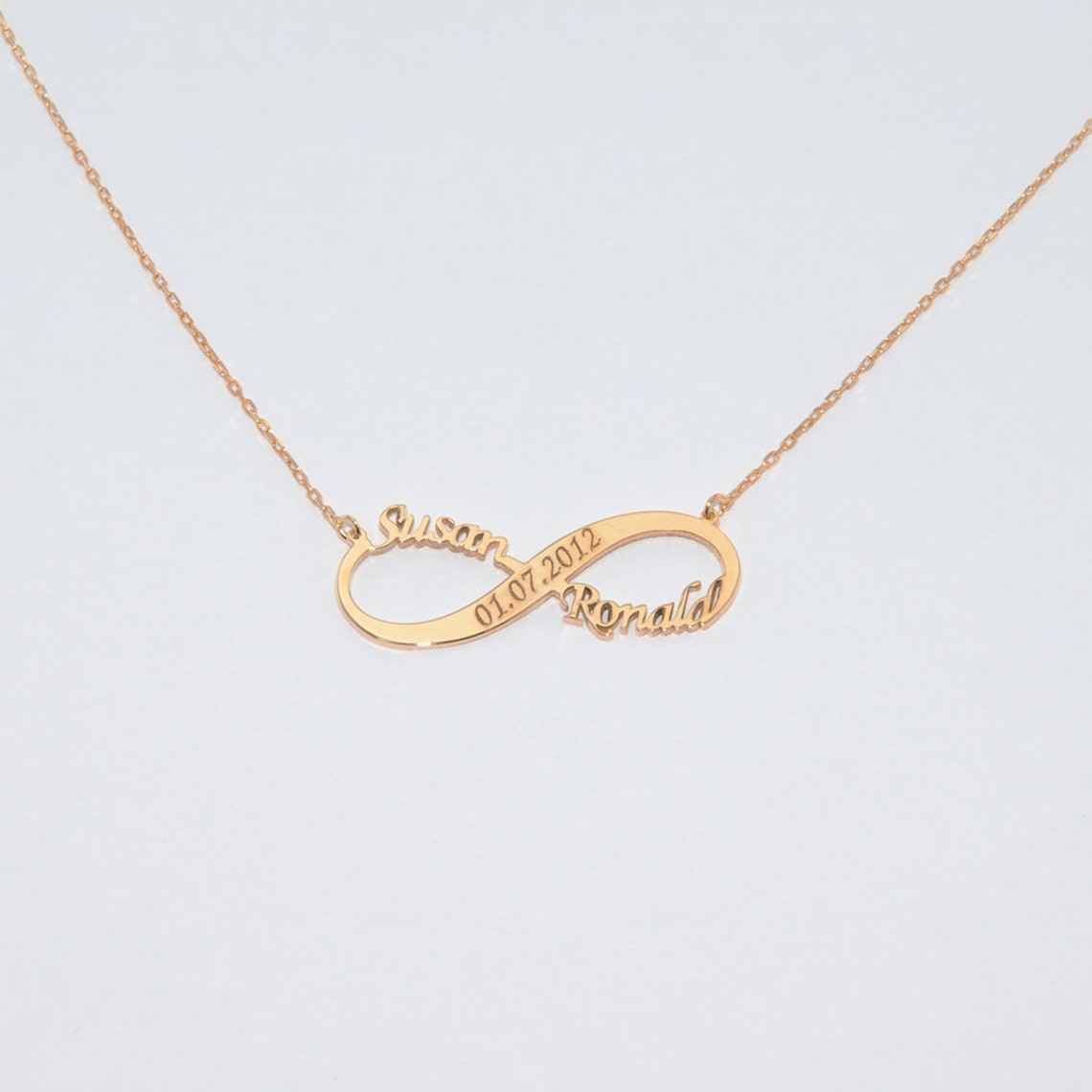 Personalized Infinity Necklace Date Infinity Necklace Name - Etsy