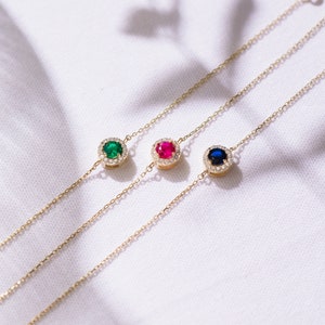 14k Gold Birthstone Bracelet,birthstone Jewelry , Birthday Gift ...