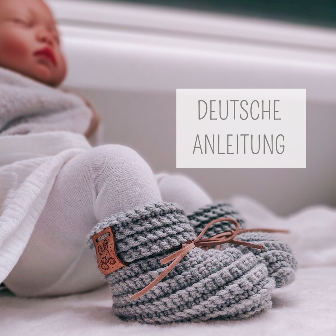 Crochet Pattern for Baby Shoes, German Crochet Pattern for Beginners ...