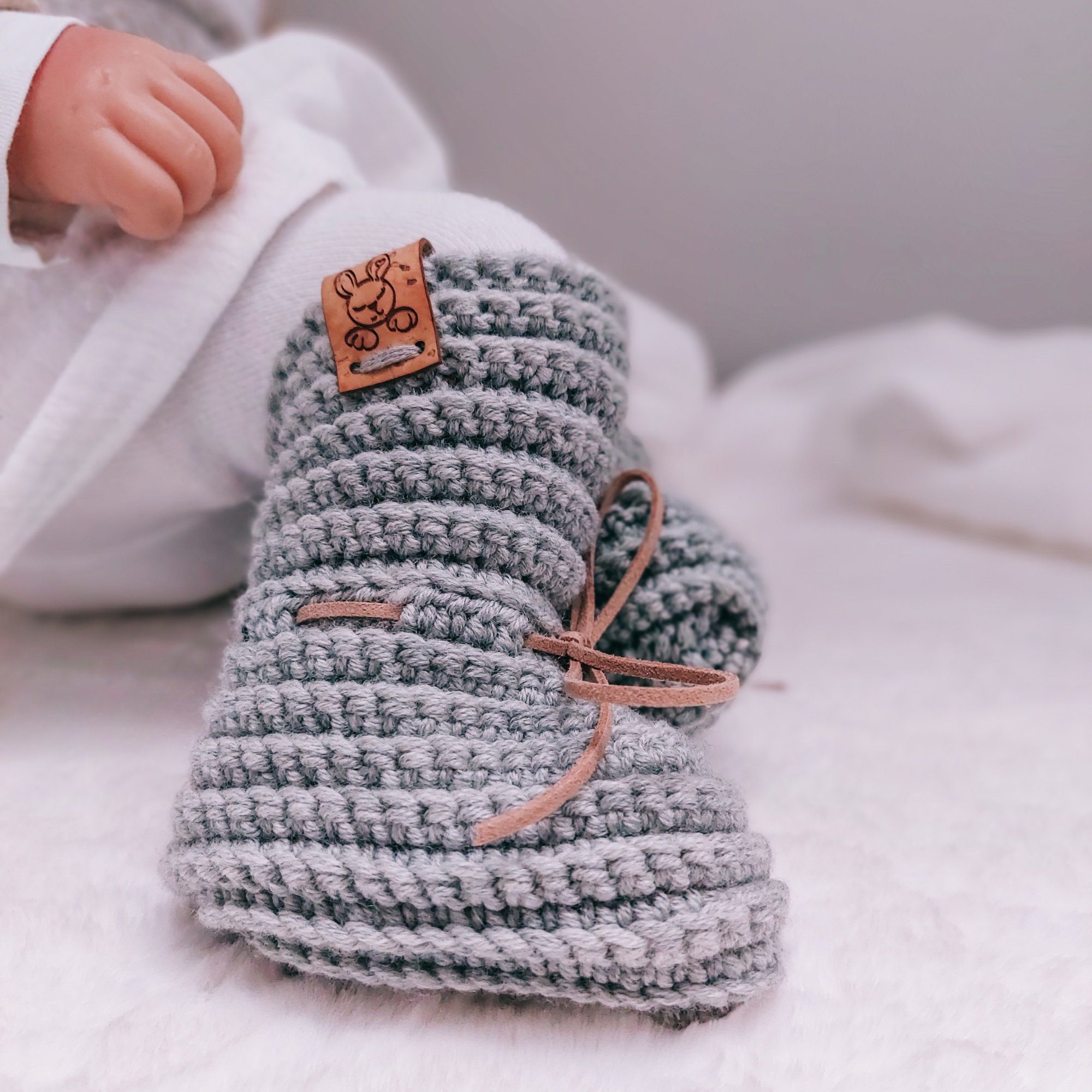Crochet Pattern for Individual Baby Booties, One Size, Crochet Pattern ...