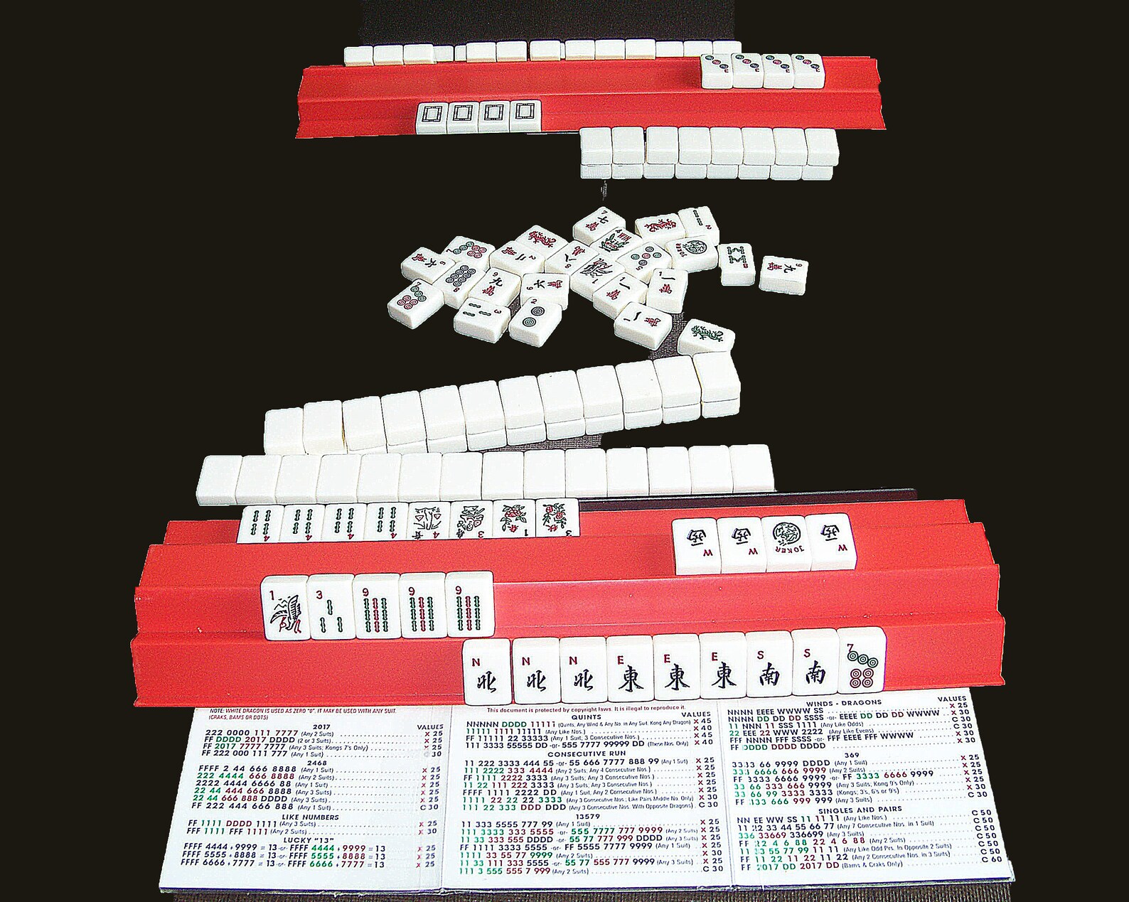 Siamese Mah Jongg Racks 4 Racks and Pushers RED | Etsy