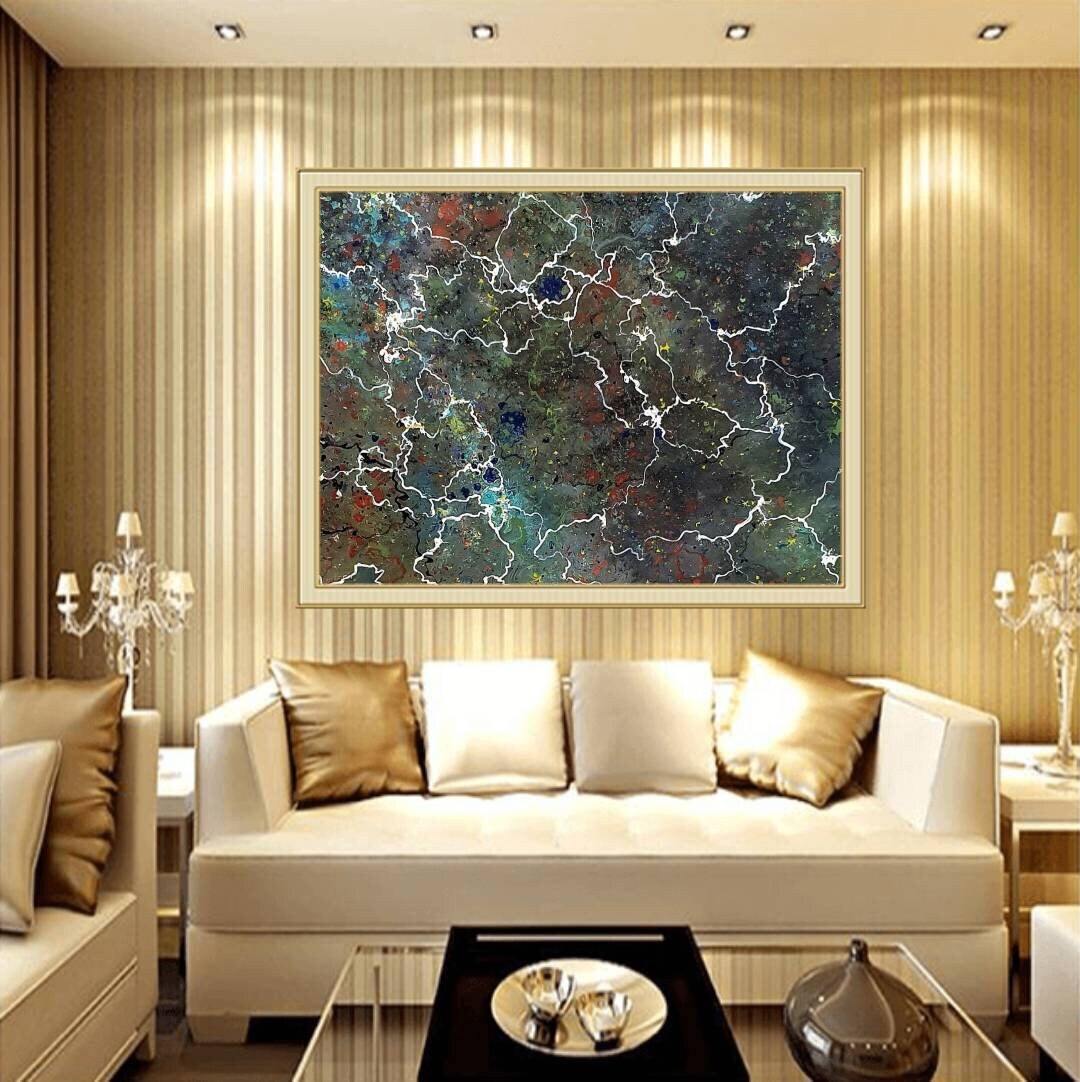 Abstract Acrylic Canvas by Alexandra Guzu in 1000 Light Colors Art Deco ...