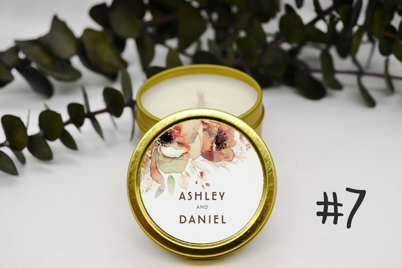 Set Of 70 Wedding Favor Candles Gold Tin Personalized Etsy