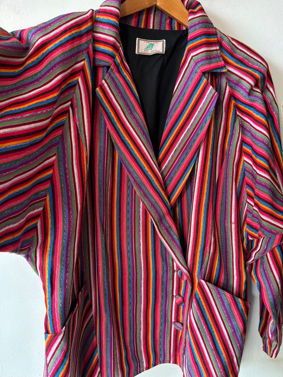 Vintage 70s Guatemala Rainbow Stripe Jacket - Etsy