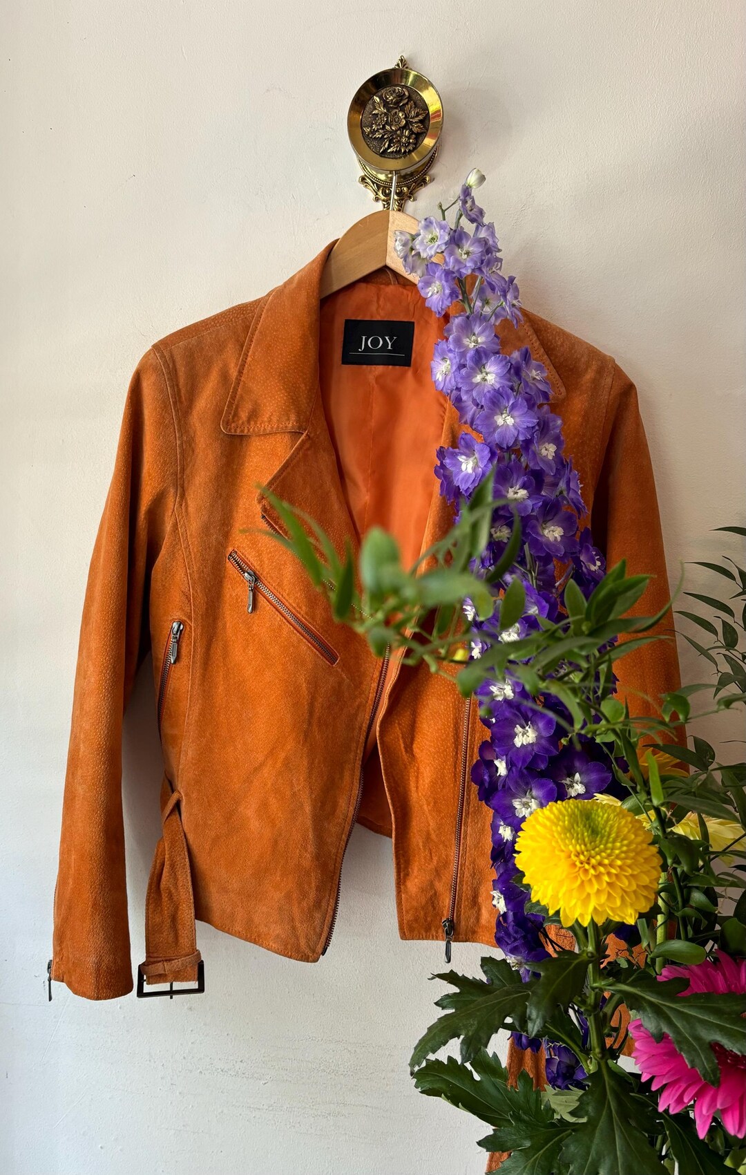 Vintage Orange Suede Jacket - Etsy
