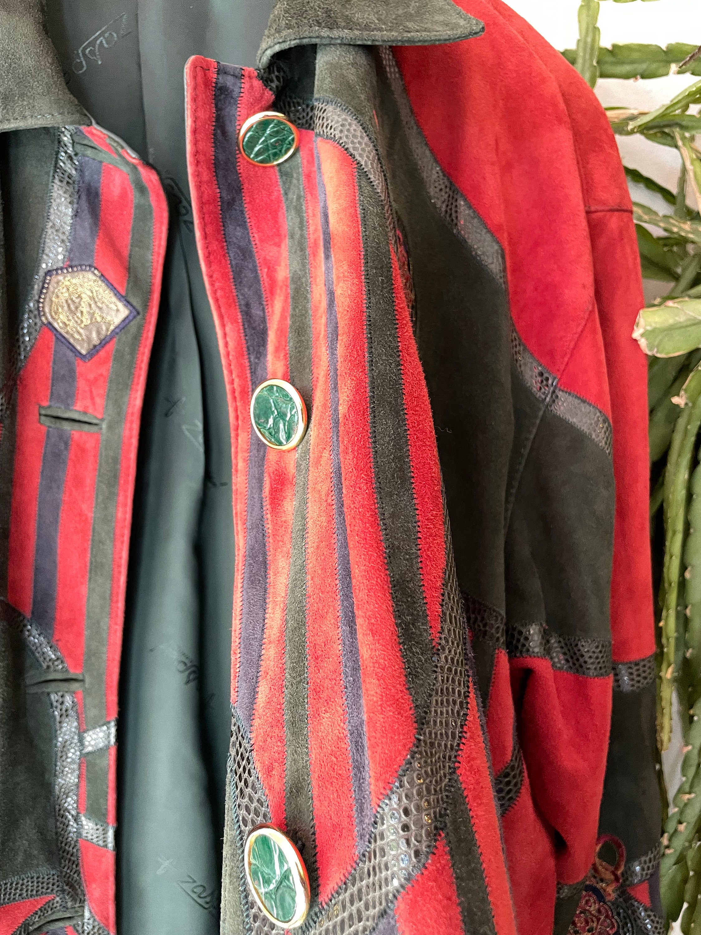 Vintage 80s Zaspel Leather Suede Embroidered Coat - Etsy Vintage 80s Zaspel Leather Suede Embroidered Coat - Etsy