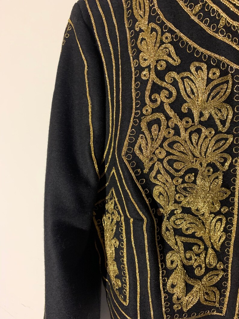 Vintage Wool Gold Embroidered Jacket 1970s | Etsy