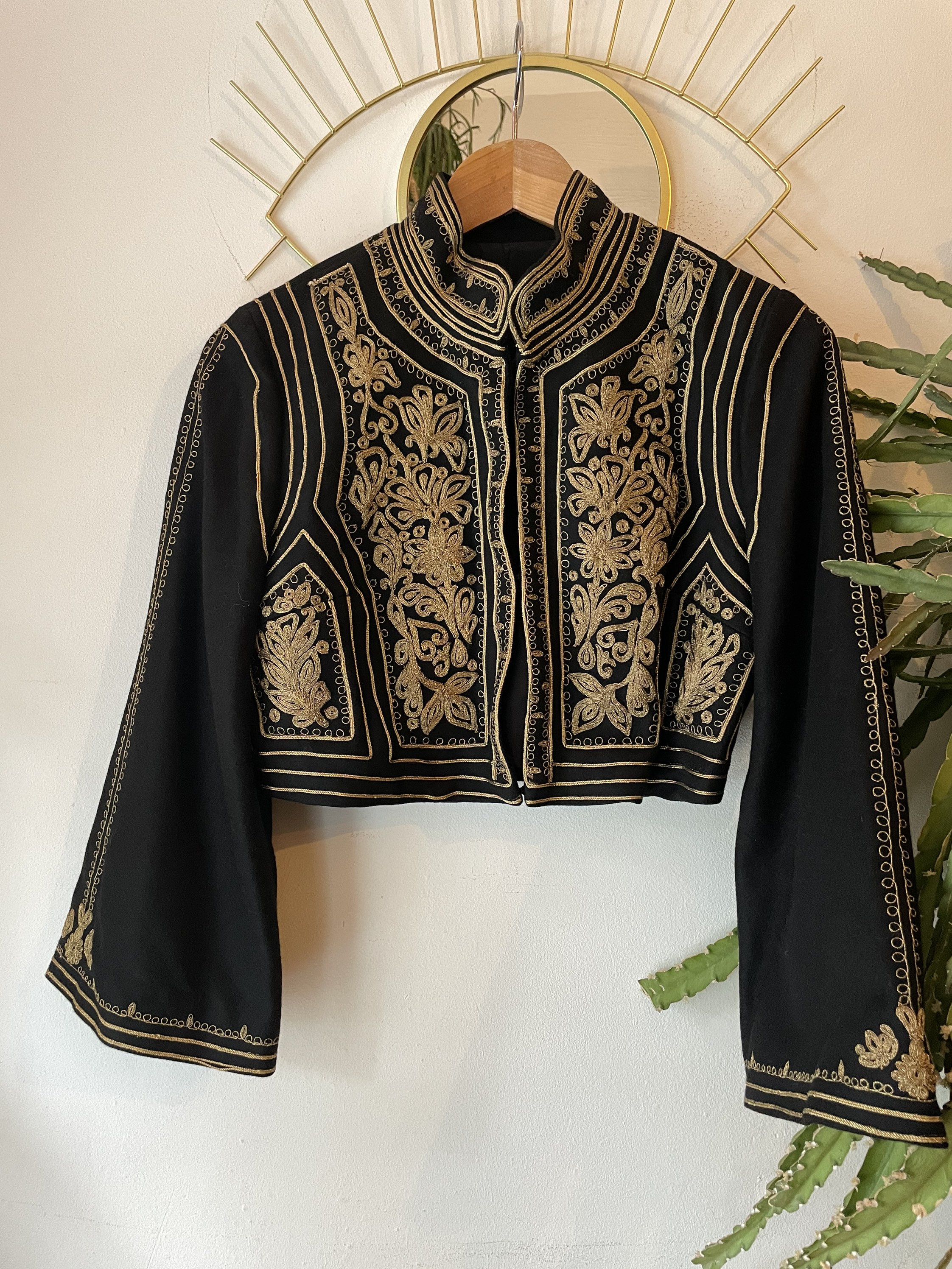 Vintage Wool Gold Embroidered Jacket 1970s | Etsy