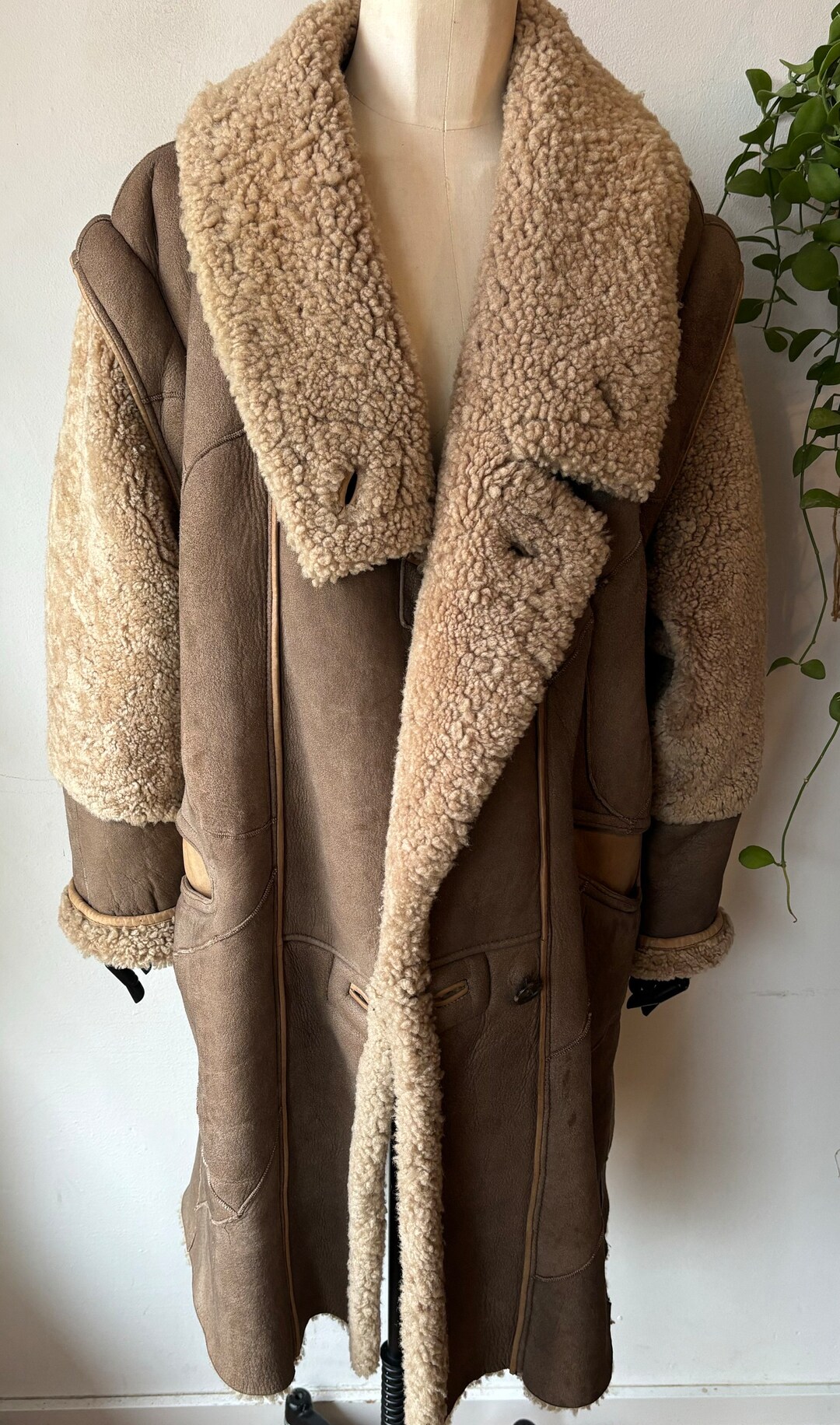 Vintage 1980s Sheepskin Reversible Coat - Etsy