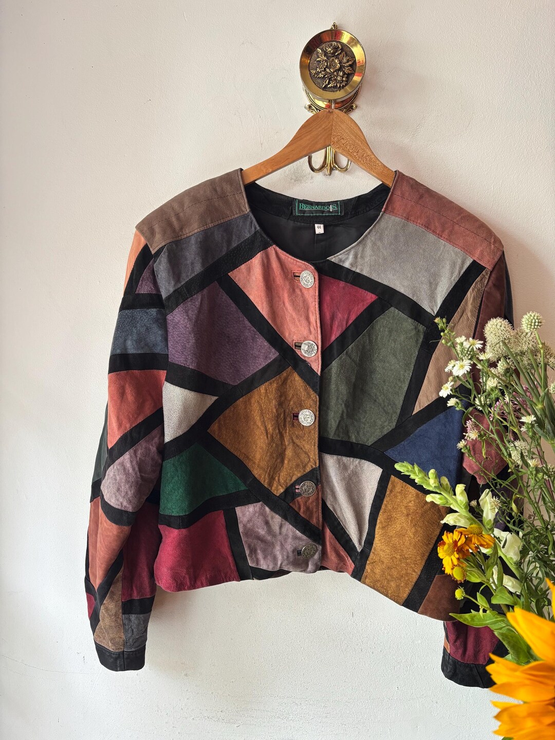 Vintage 1980s Suede Patchwork Jacket - Etsy