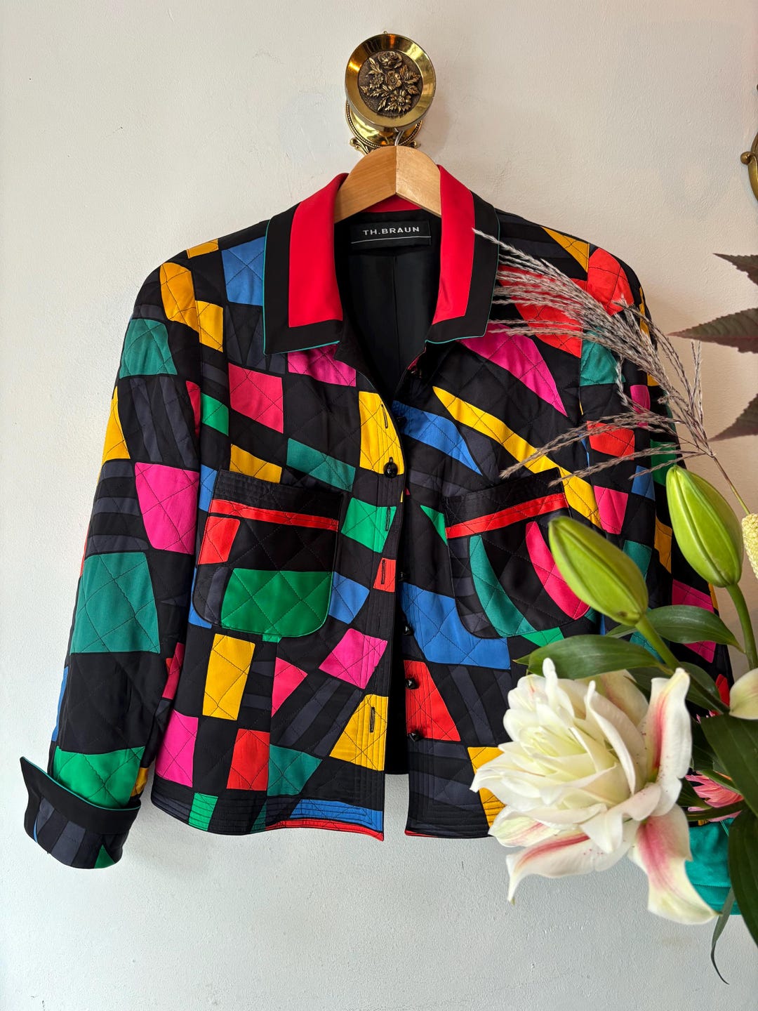Vintage 90s Quilted Silk Color Jacket - Etsy