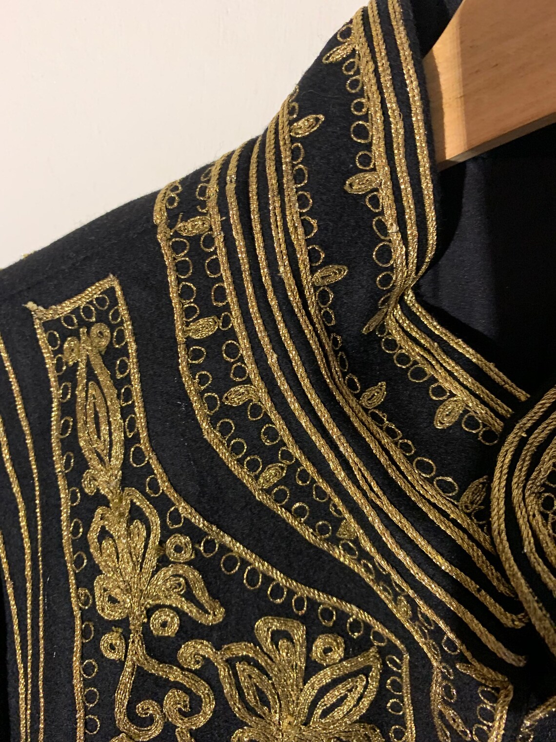 Vintage Wool Gold Embroidered Jacket 1970s | Etsy