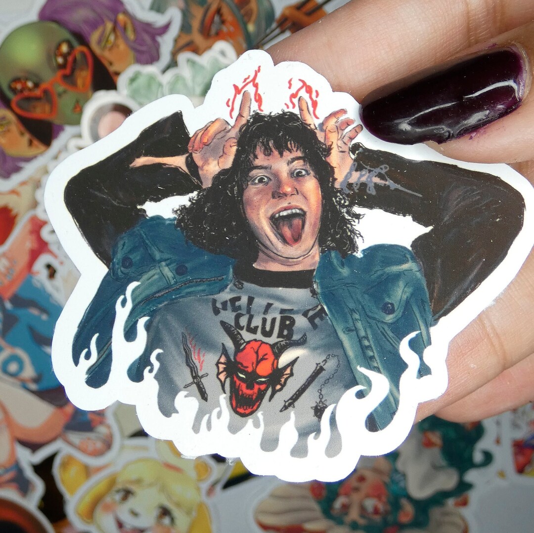 Sticker Eddie Munson Stranger Things Illustration Sticker Etsy 4276