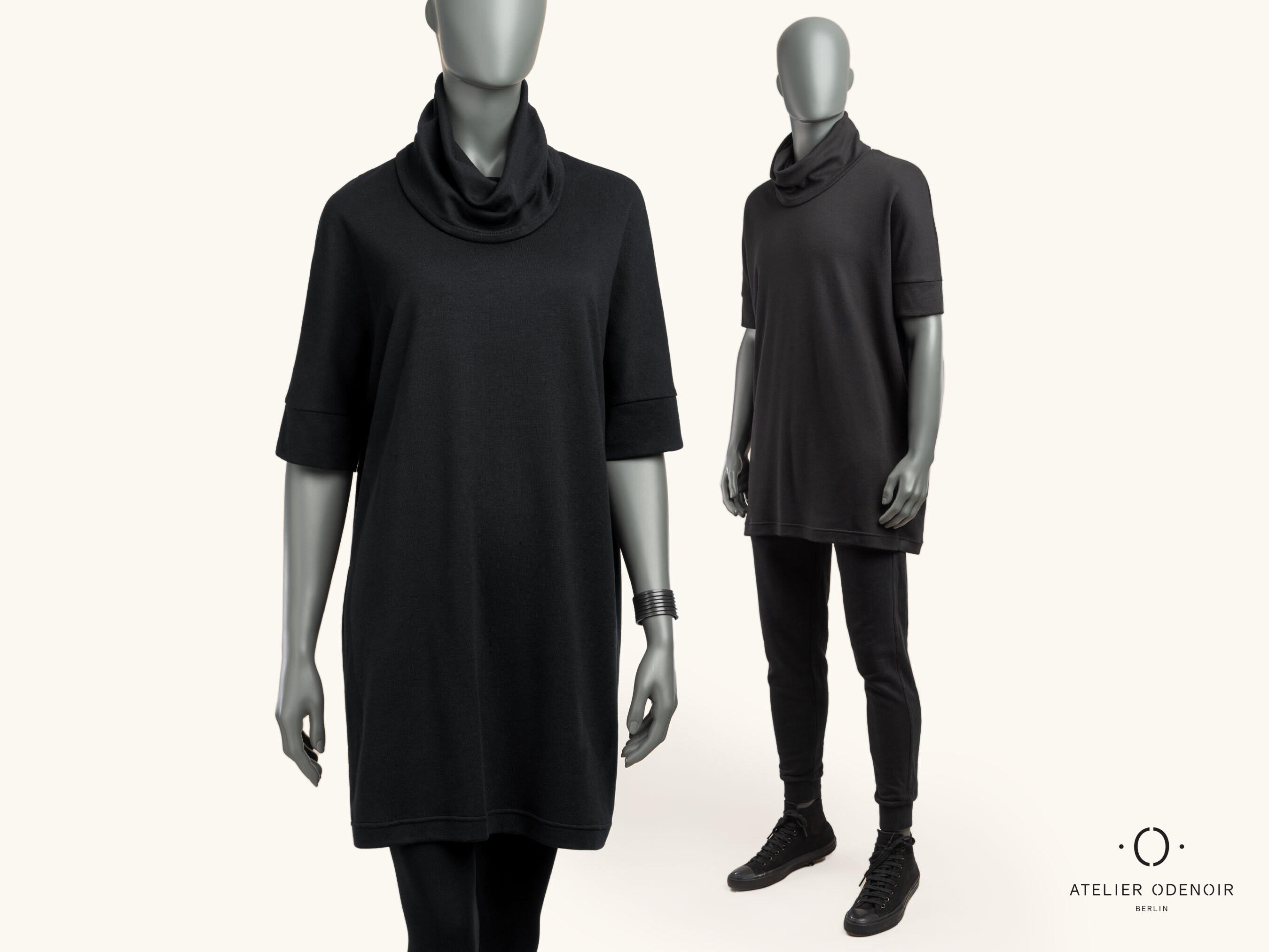 Black Turtleneck Tunic. Gender Fluid Clothing Handmade in - Etsy