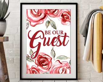 Be Our Guest Disney Beauty and the Beast Home Decor Printable Wall Art ...
