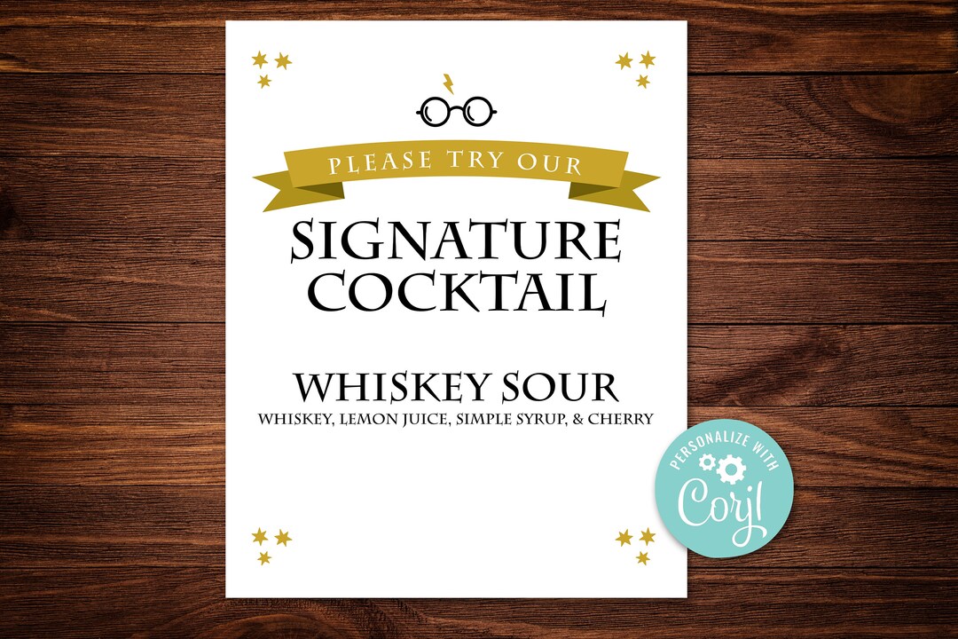 Signature Cocktail Printable Sign Instant Download 8x10 - Etsy