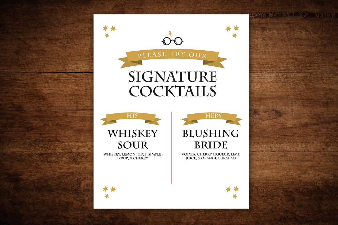 Signature Cocktail Printable Sign Instant Download 8x10 - Etsy