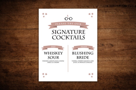 Signature Cocktail Printable Sign Instant Download 8x10 | Etsy