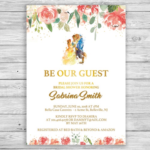 Princess Bridal Shower DIY Printable Invitation Instant | Etsy