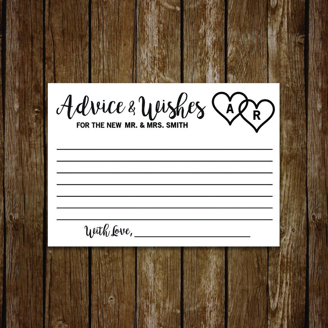 Advice and Wishes DIY Printable Instant Download - Etsy