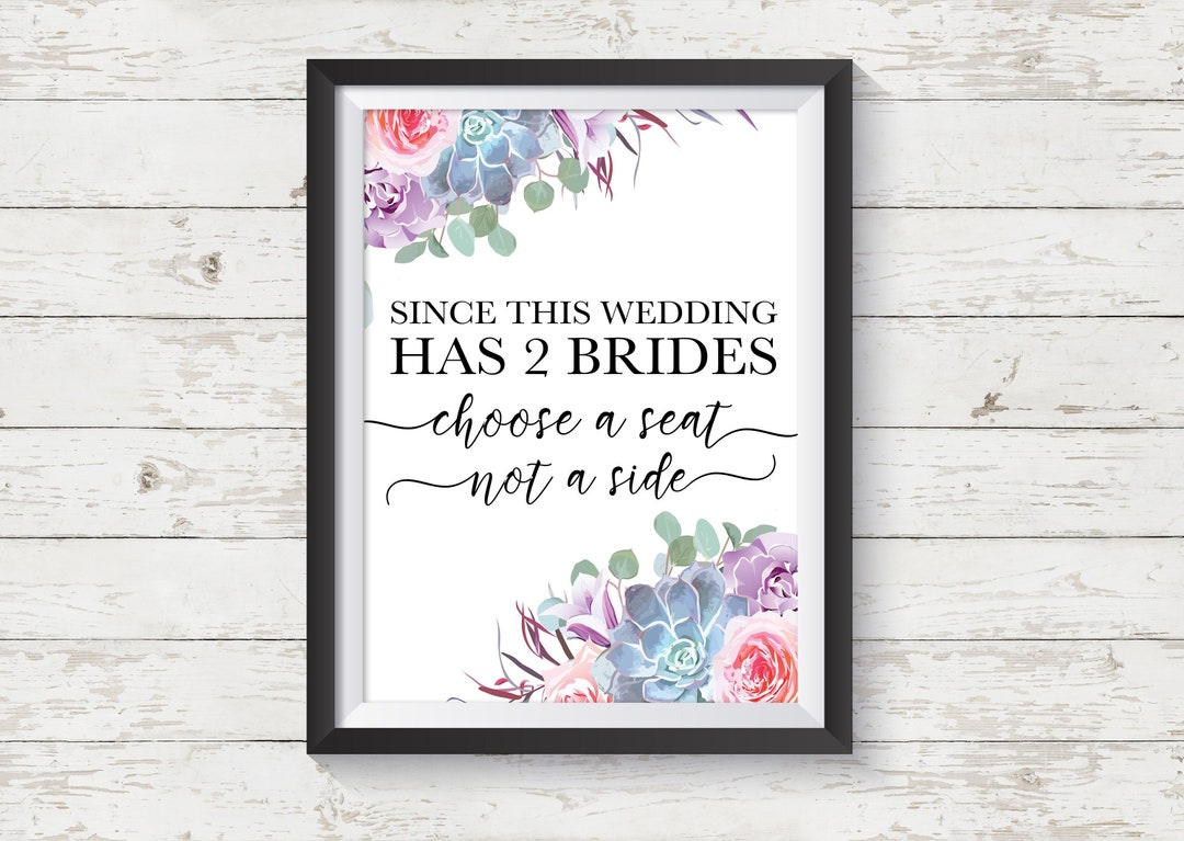 2 Brides Wedding Printable Sign Instant Download 8x10 - Etsy