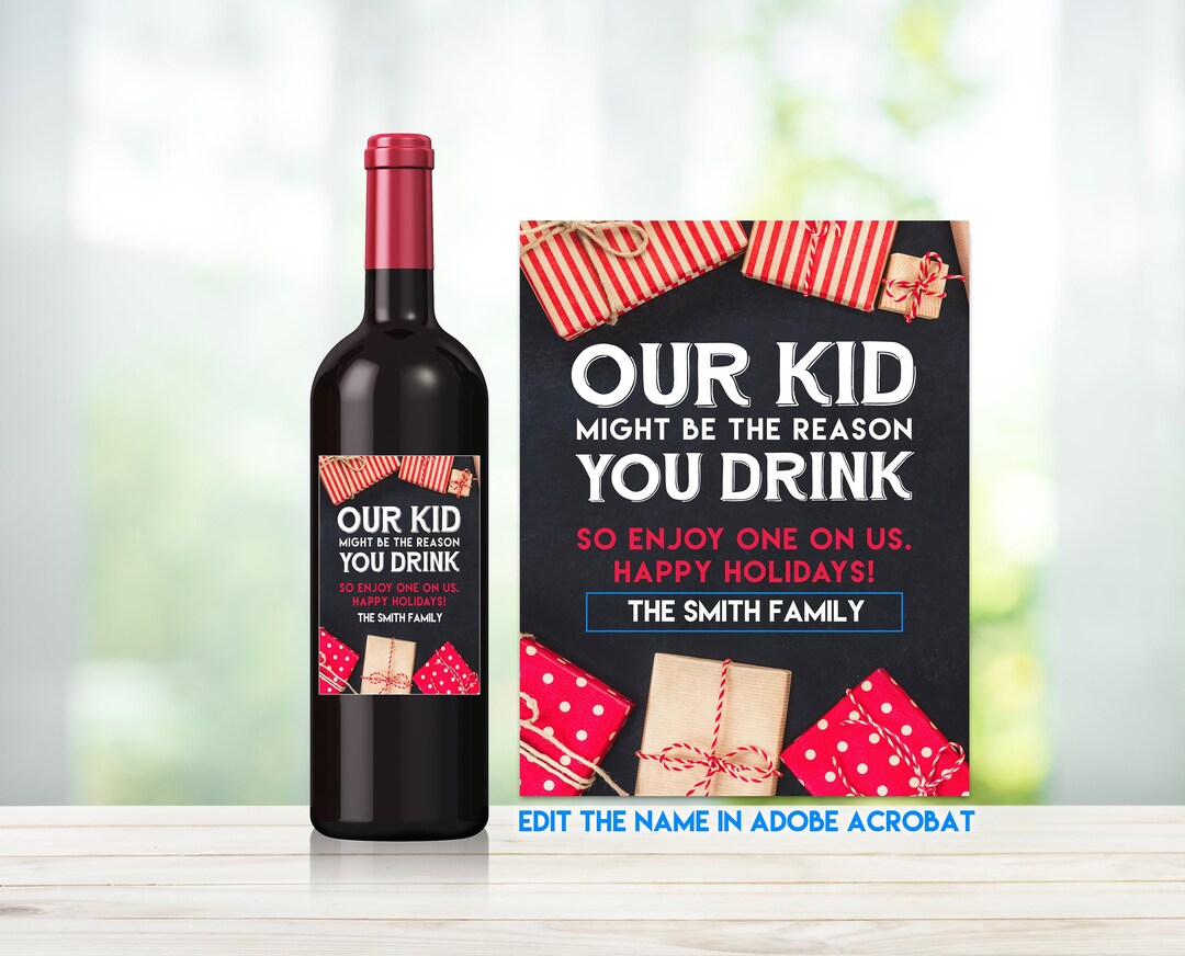 Teacher Gift Our Child Might Be the Reason You Drink DIY Printable Wine ...