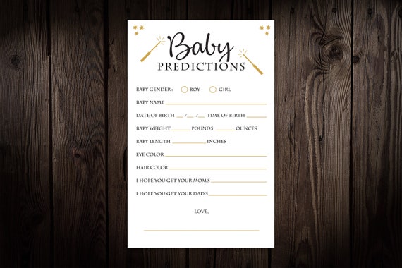 Magical Baby Shower Game Baby Predictions DIY Printable | Etsy
