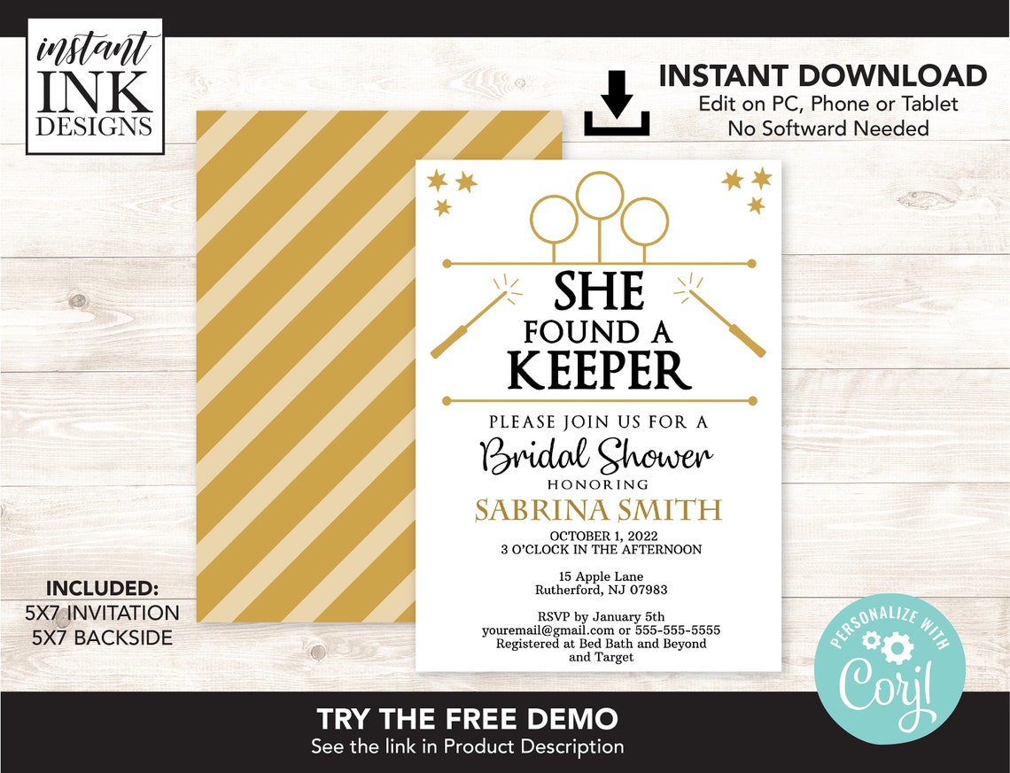 Magical Bridal Shower DIY Printable Invitation Instant - Etsy