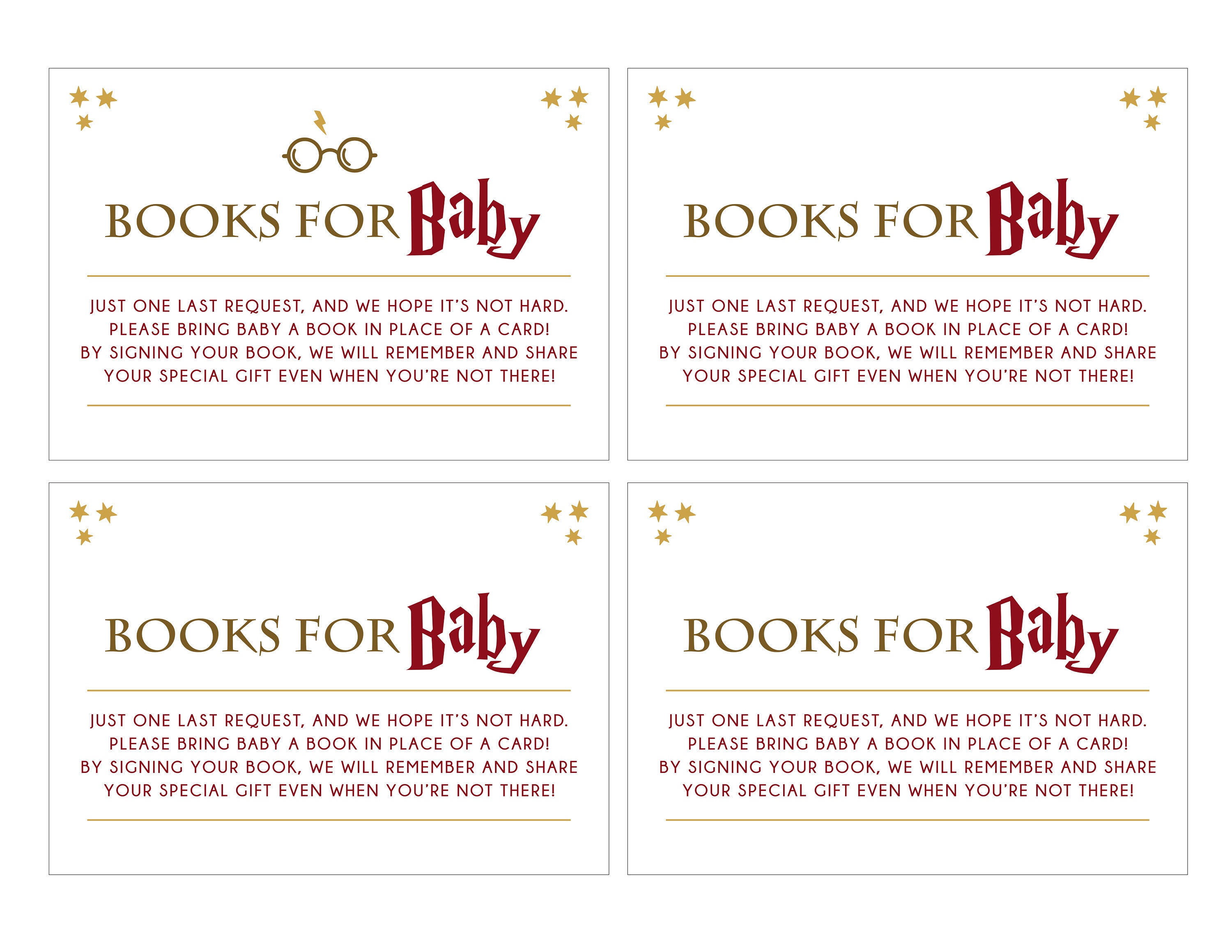 Magical Baby Shower DIY Printable Book Request Instant | Etsy