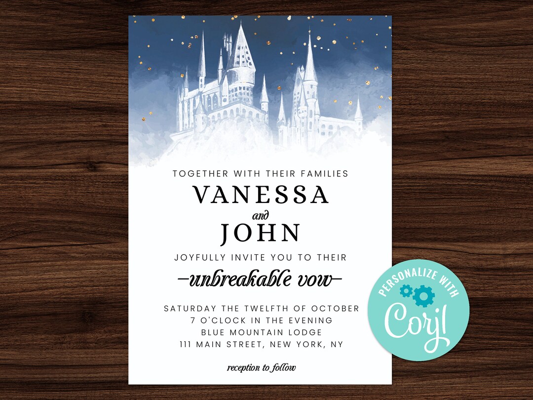 Magical Wedding DIY Printable Invitation Instant Download Editable - Etsy
