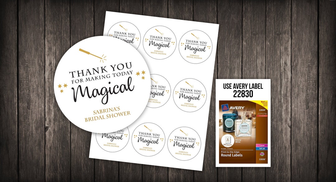 Magical Baby Shower Thank You Stickers DIY Printable Instant Download ...