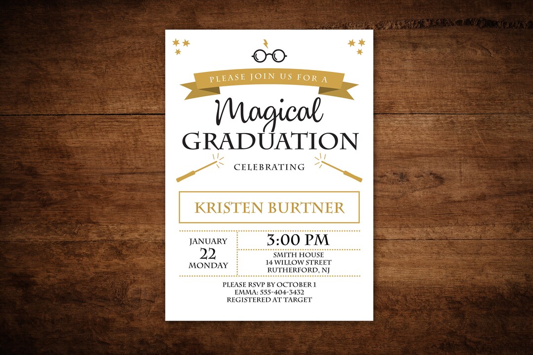 Magical Graduation Party DIY Printable Invitation Instant Download ...