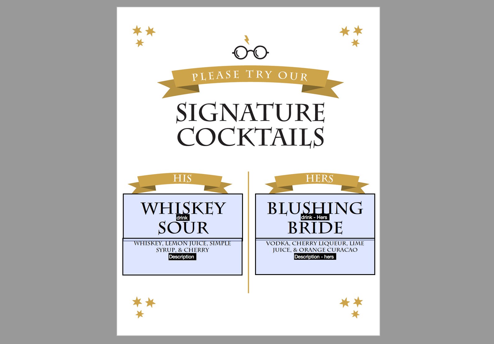 Signature Cocktail Printable Sign Instant Download 8x10 - Etsy